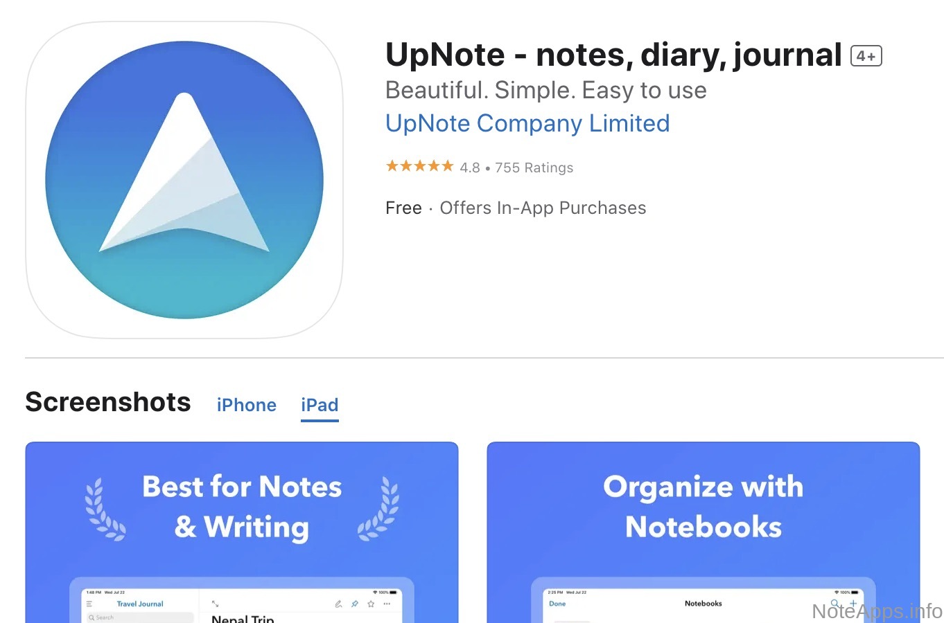 UpNote - NoteApps.info